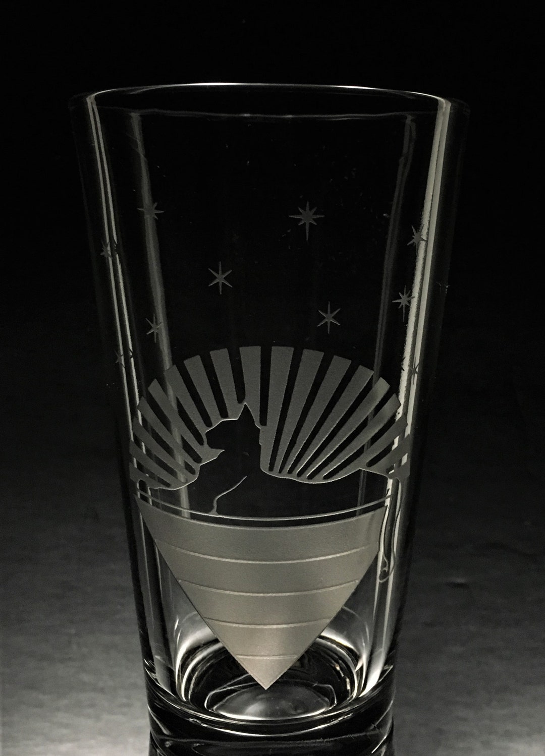 Sandblasted Jerry Garcia Band JGB Cats Under the Stars Glasses - Etsy