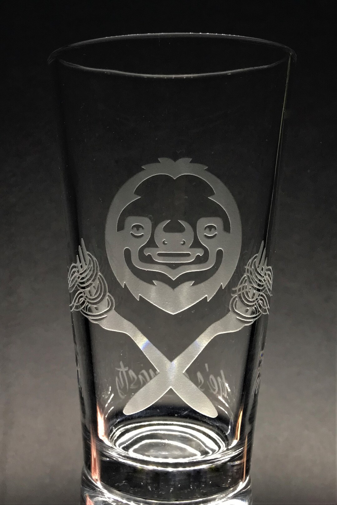 Sandblasted Phish Sloth 16 Oz. Pint Glass... Italian Spaghetti - Etsy