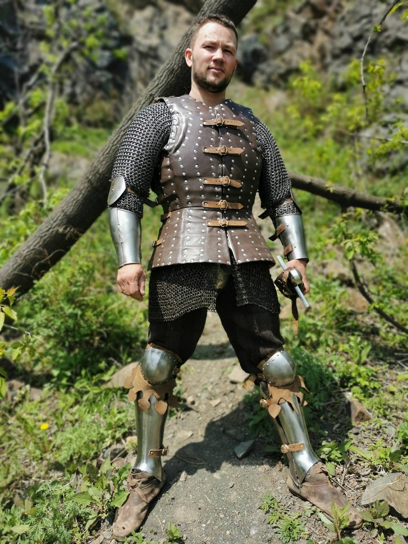 Leather brigandine of titanium for reenactment medieval | Etsy