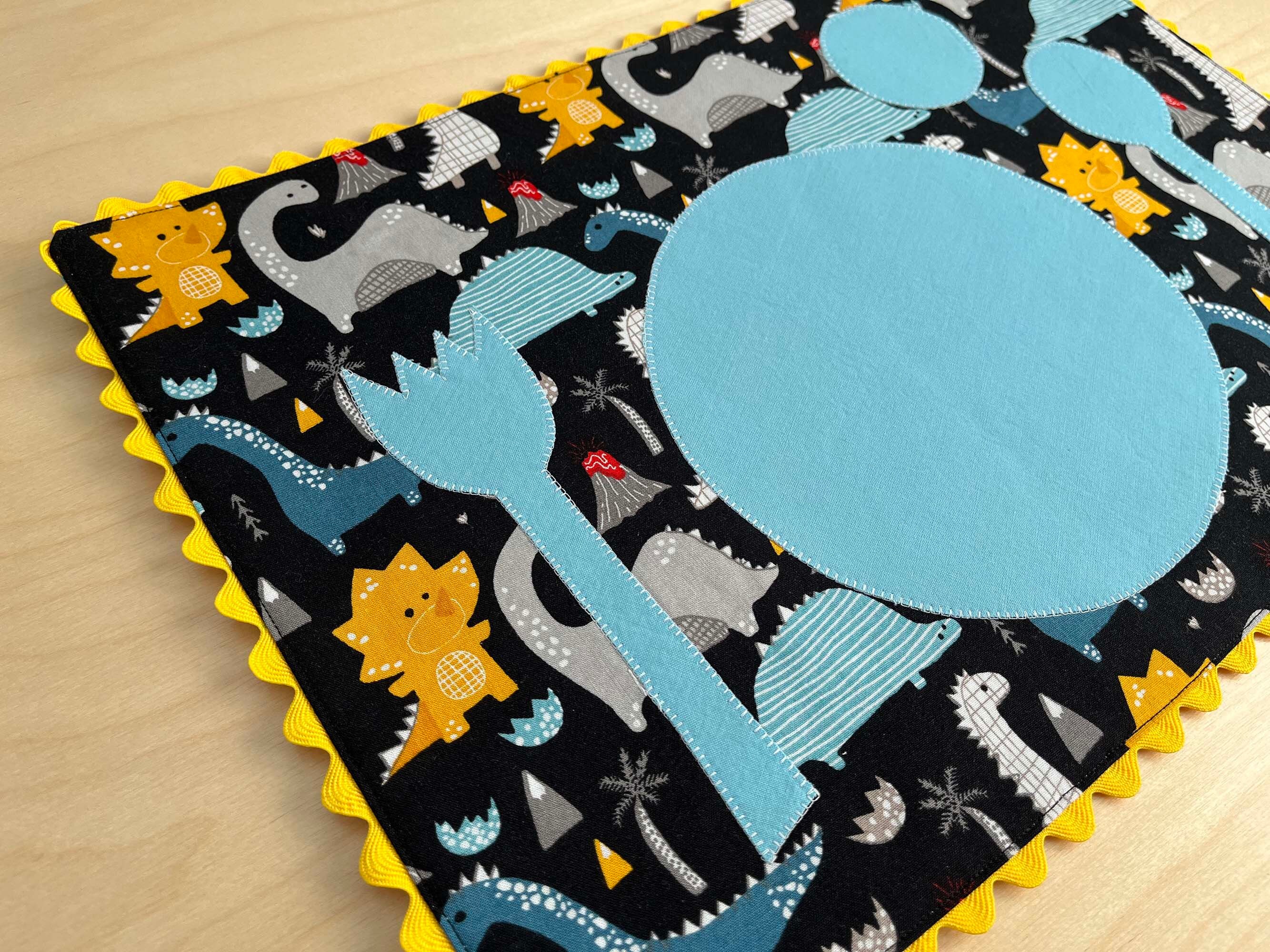 Quilted Placemat for Kids -- Dinosaur Print - Etsy