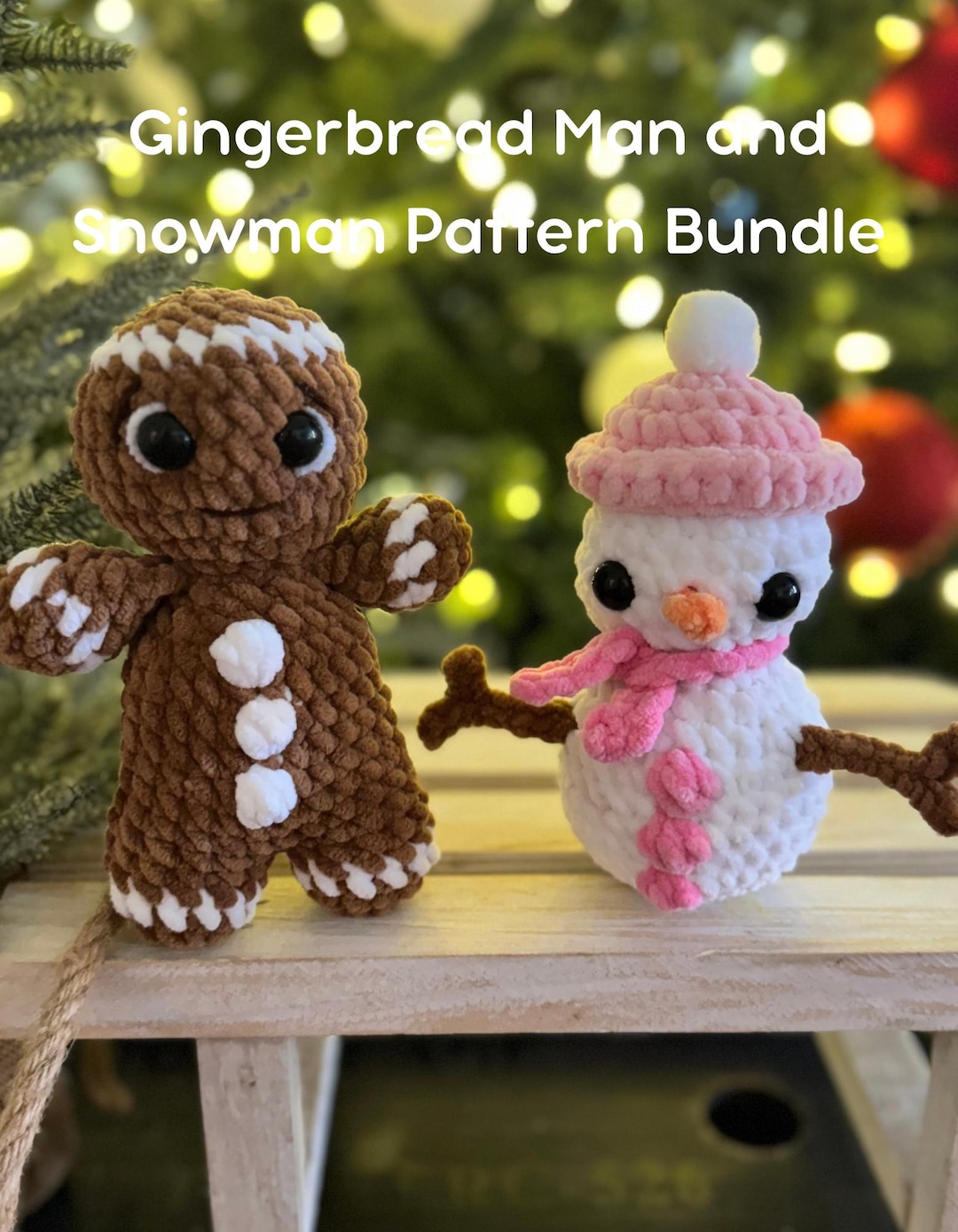 Mini Gingerbread Man and Snowman Pattern Bundle - Etsy