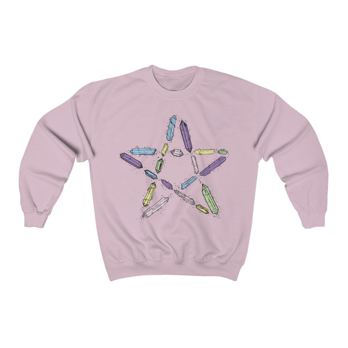 Gem Witch Pentagram Sweater Witchy Crystal Sweater Pastel - Etsy