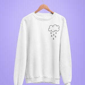 Rain Storm Cloud Sweatshirt - Soft Comfy Aesthetic Sweater, Kawaii Rain ...