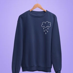 Rain Storm Cloud Sweatshirt - Soft Comfy Aesthetic Sweater, Kawaii Rain ...