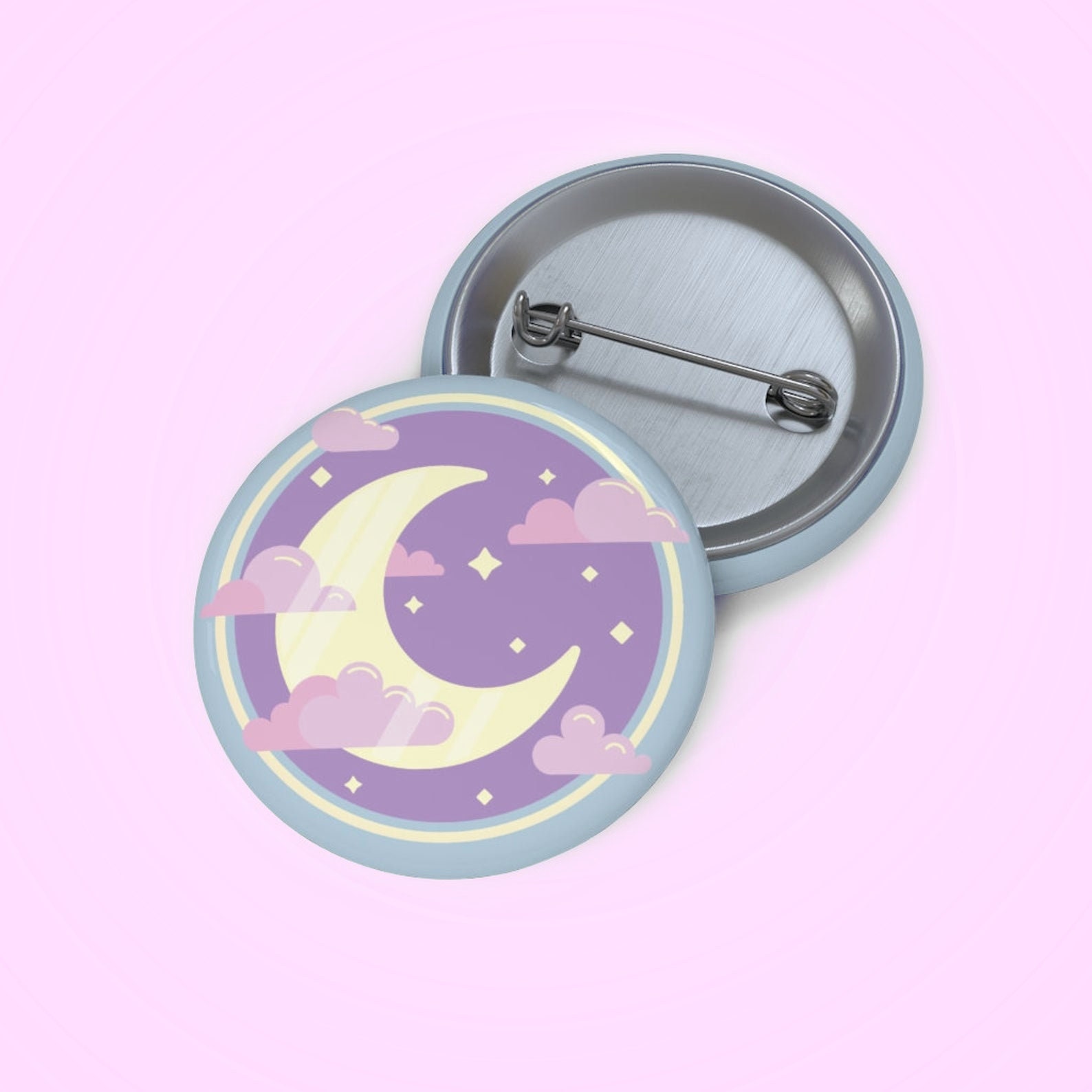 Pastel Aesthetic Pins Kawaii Crescent Moon Pastel Goth | Etsy