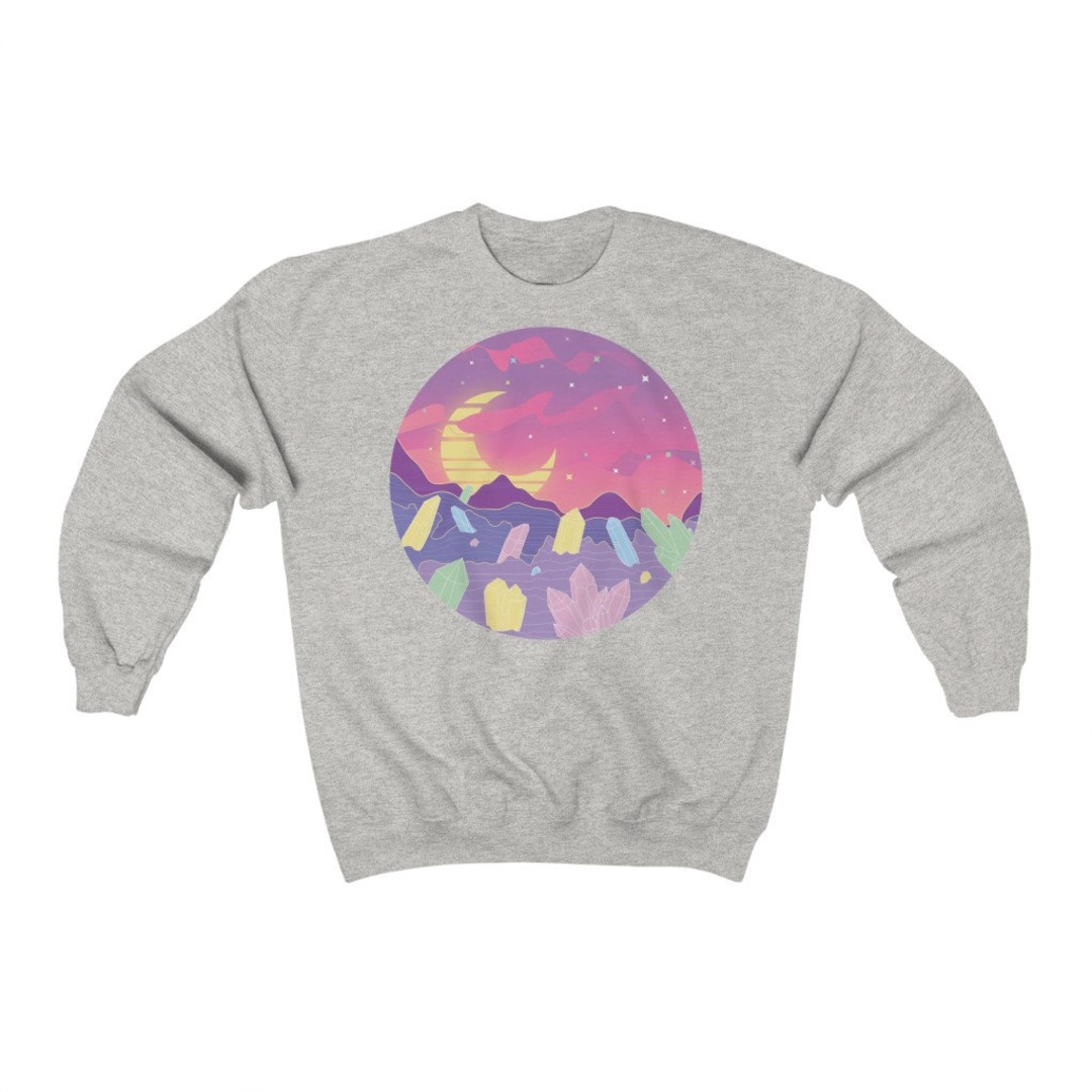 Pastel Crystal Kawaii Sweatshirt - Vaporwave Sweater, Crystal Clothing ...