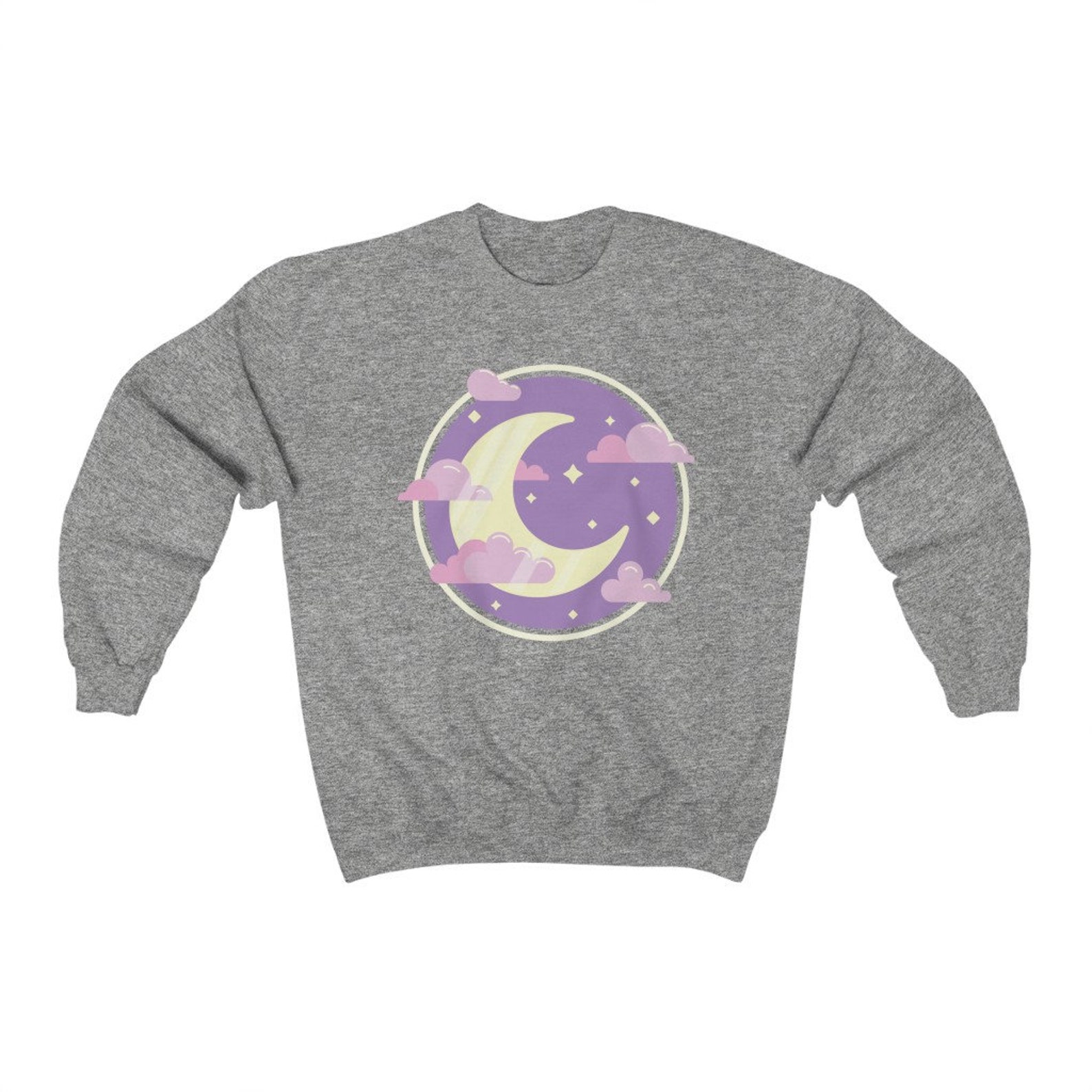 Crescent Moon Sweater, Yume Kawaii Sweatshirt, Pastel Goth, Harajuku ...