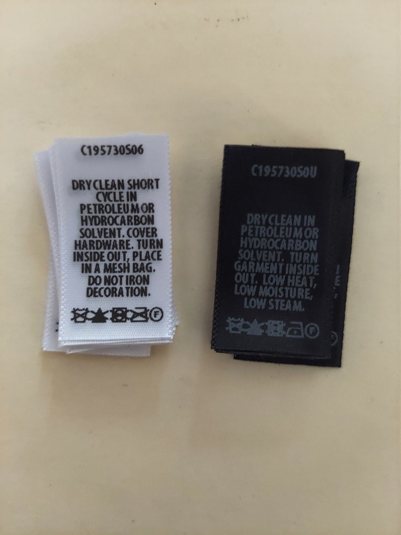 Set of 1000 Pcs Custom Printed White Satin Care Labels 1 Inch X Within ...