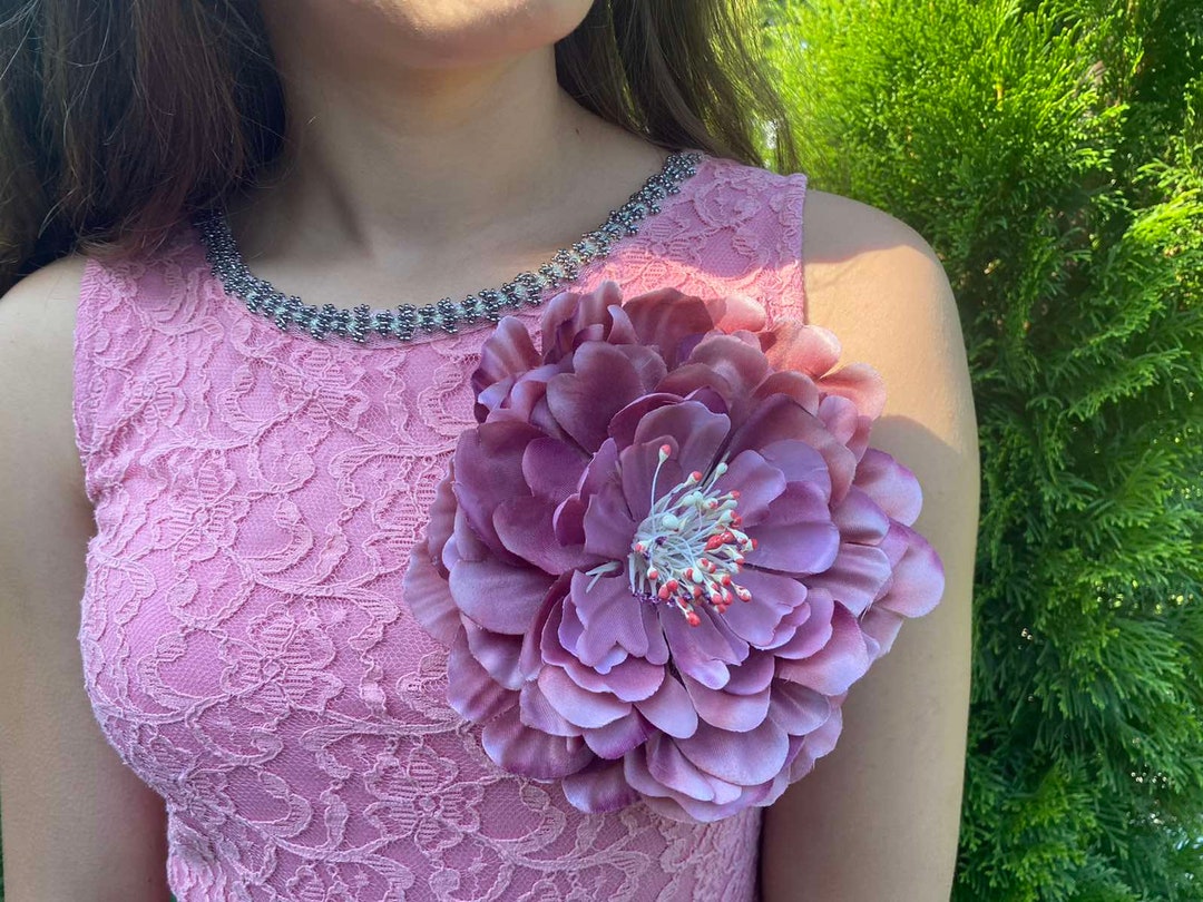 Broche Flower Brooch Large Flower Brooch Fabric Brooch Fleur - Etsy