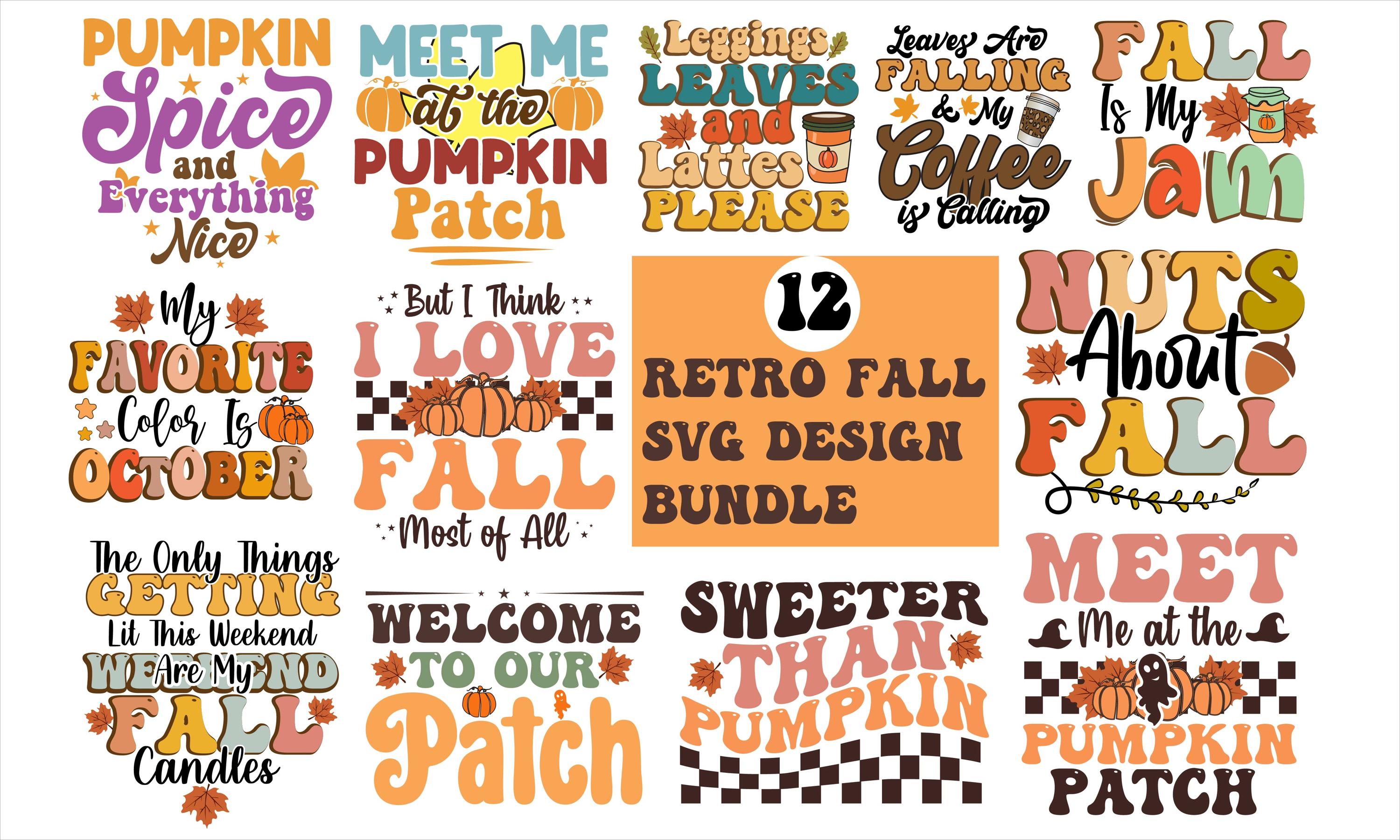 Retro Fall AI and JPEG Design Bundle - Etsy