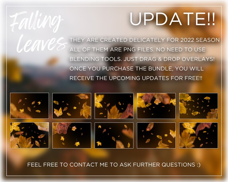 130 Falling Leaves Photo Overlays Fall Overlays Autumn - Etsy