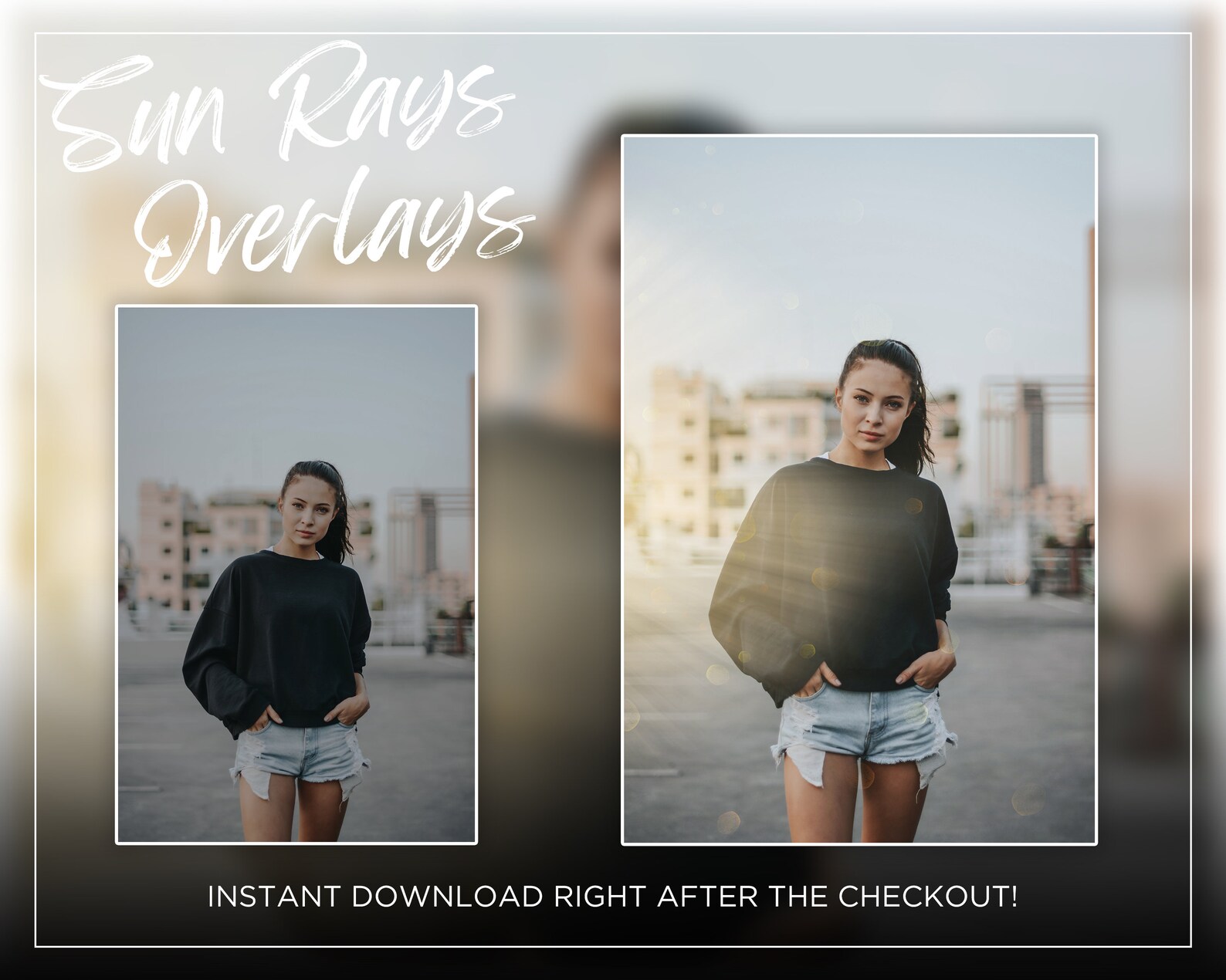 25 SUN RAYS Photoshop Overlay Photoshop Overlays Sunlight | Etsy