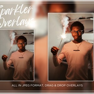 200 Sparkler Overlays, New Years Eve Spark Light Overlay, Bokeh ...