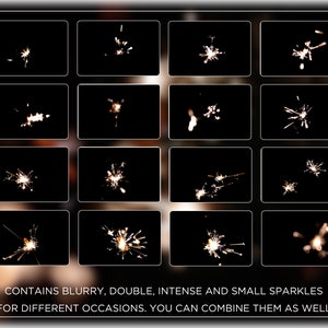200 Sparkler Overlays, New Years Eve Spark Light Overlay, Bokeh ...