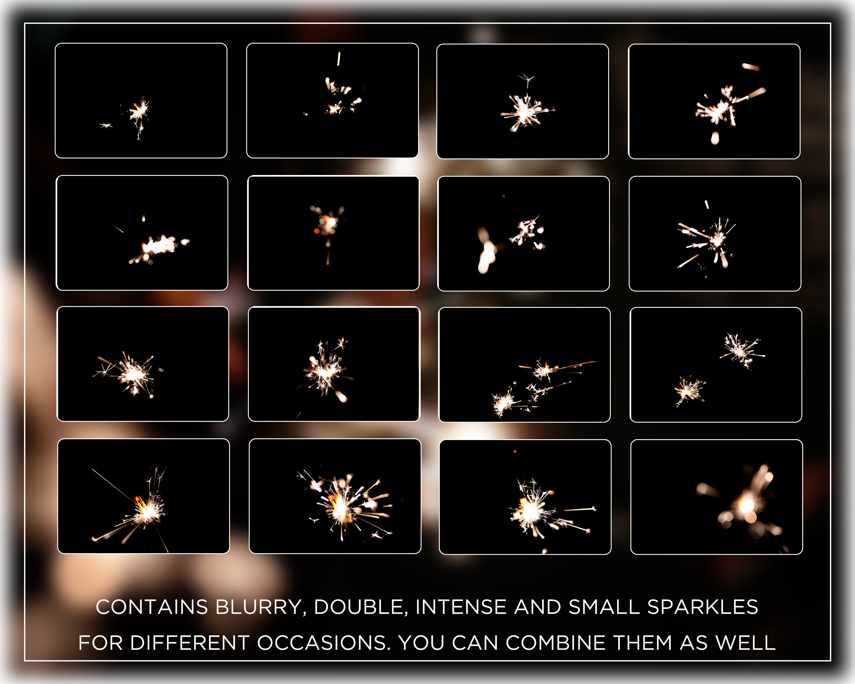 200 Sparkler Overlays New Years Eve Spark Light Overlay - Etsy Australia