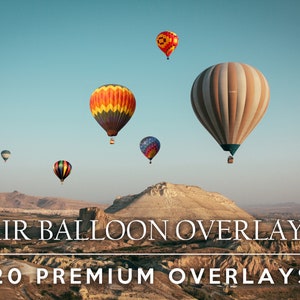 20 HOT AIR BALLOON Photoshop Overlays, Balloon Overlays, Sky Overlays ...