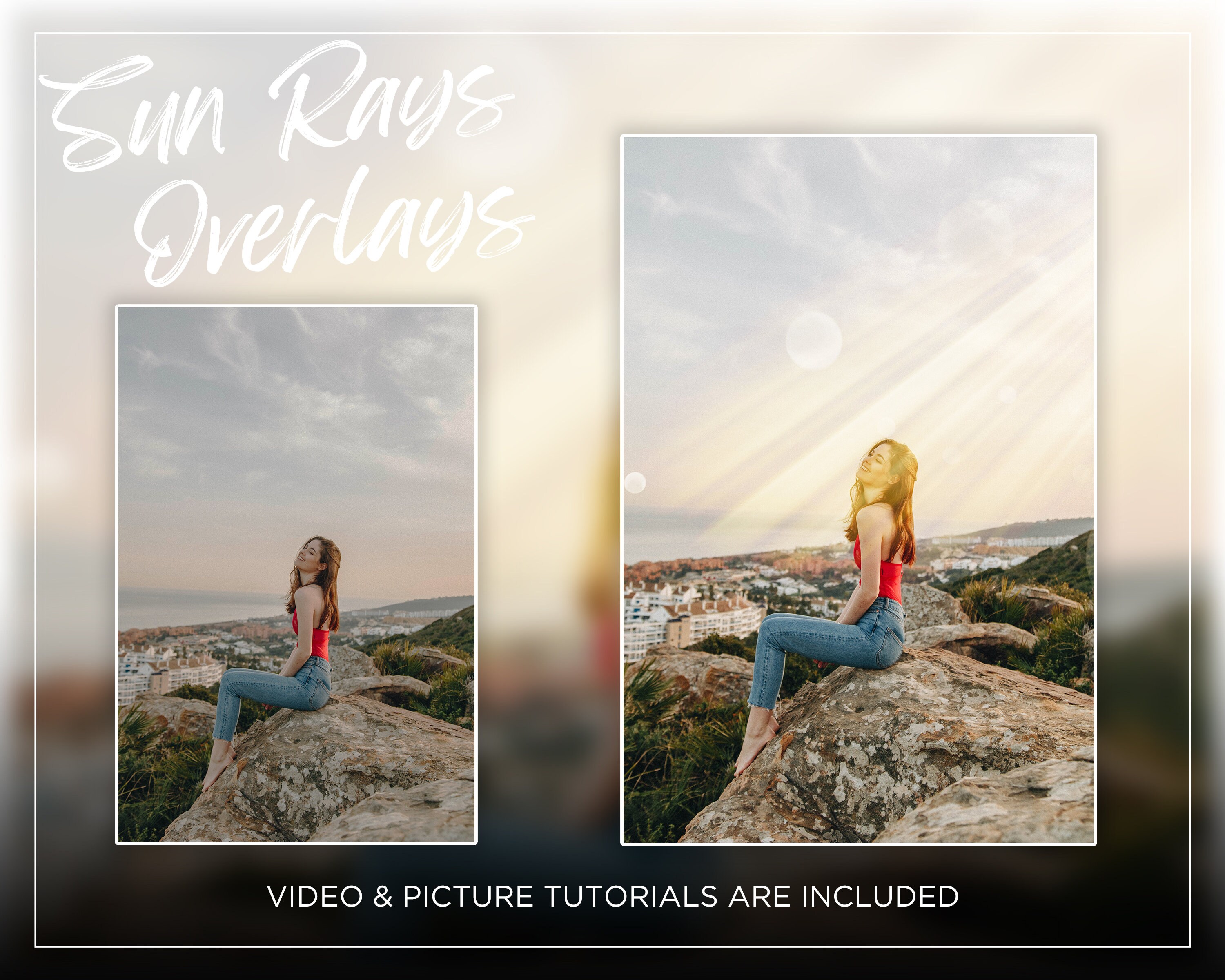 25 SUN RAYS Photoshop Overlay Photoshop Overlays Sunlight | Etsy