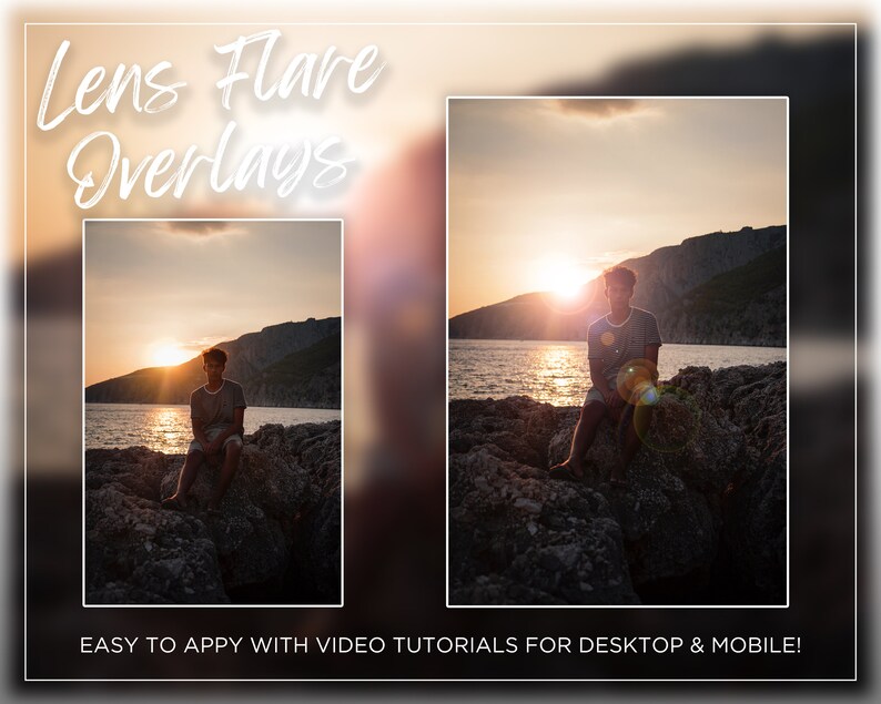 35 Lens Flare Overlays Sunlight Overlays Photoshop Overlays | Etsy