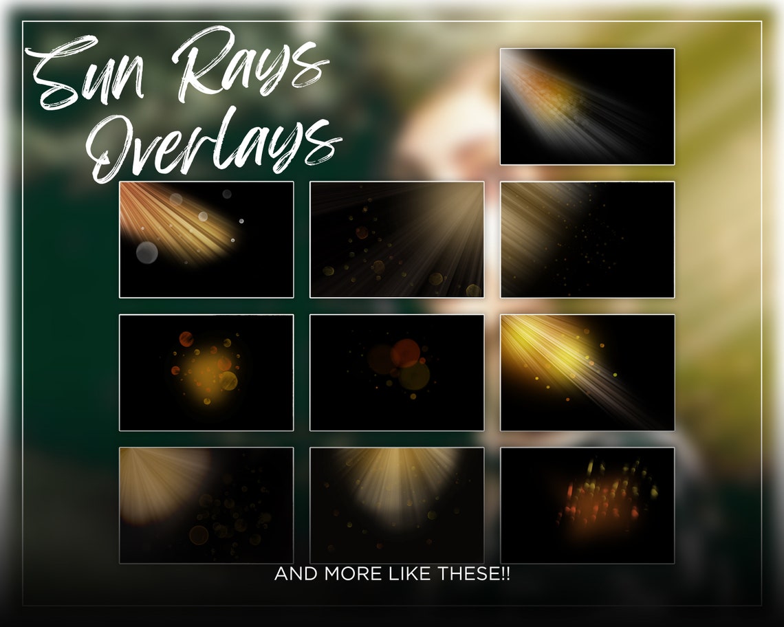 25 SUN RAYS Photoshop Overlay Photoshop Overlays Sunlight | Etsy