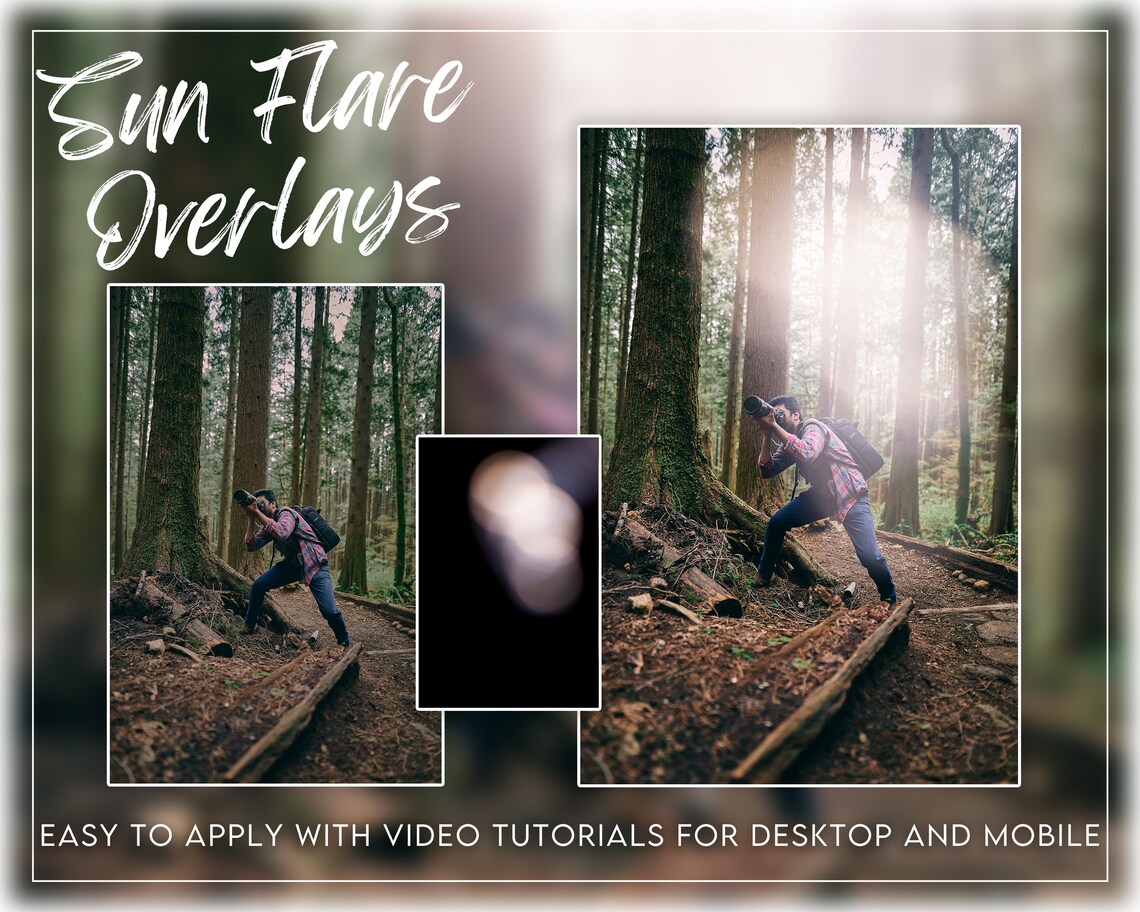 37 SUN FLARE Overlays Sunlight Overlays Photoshop Overlays | Etsy