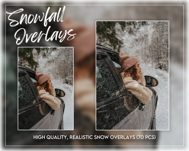 70 Falling Snow Photoshop Overlays Winter Overlays Christmas | Etsy