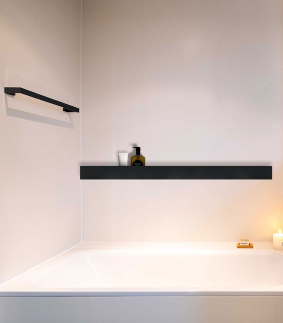 Long Shower Shelf 80 Cm 100 Cm 120 Cm Long Elegant Minimalist Black Matte Large Shower Caddy Etsy UK