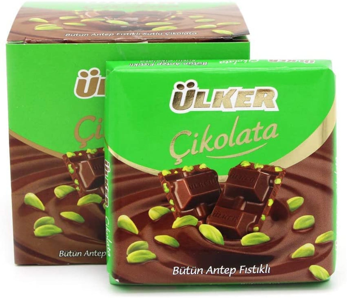 Ulker Milk Chocolate Con Pistachio Sutlu Fistikli Cikolata 6 Etsy