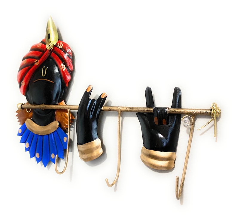 Handmade Krishna Key Holder Indian Ethnic Hand Painted Metal | Etsy