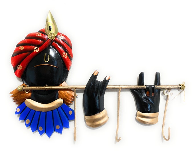 Handmade Krishna Key Holder Indian Ethnic Hand Painted Metal - Etsy