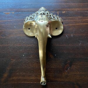Brass Great Stunning Elephant Trunk Tusks Door Handle Grab 27cm Knob ...