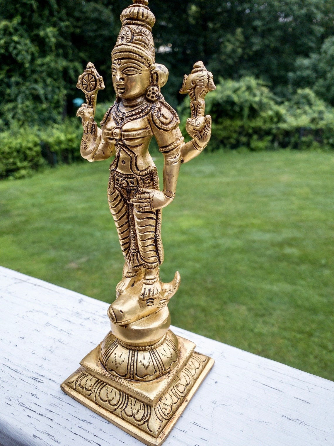 Brass Vishnu Durga Sculpture Religious Goddess Hindu God of - Etsy