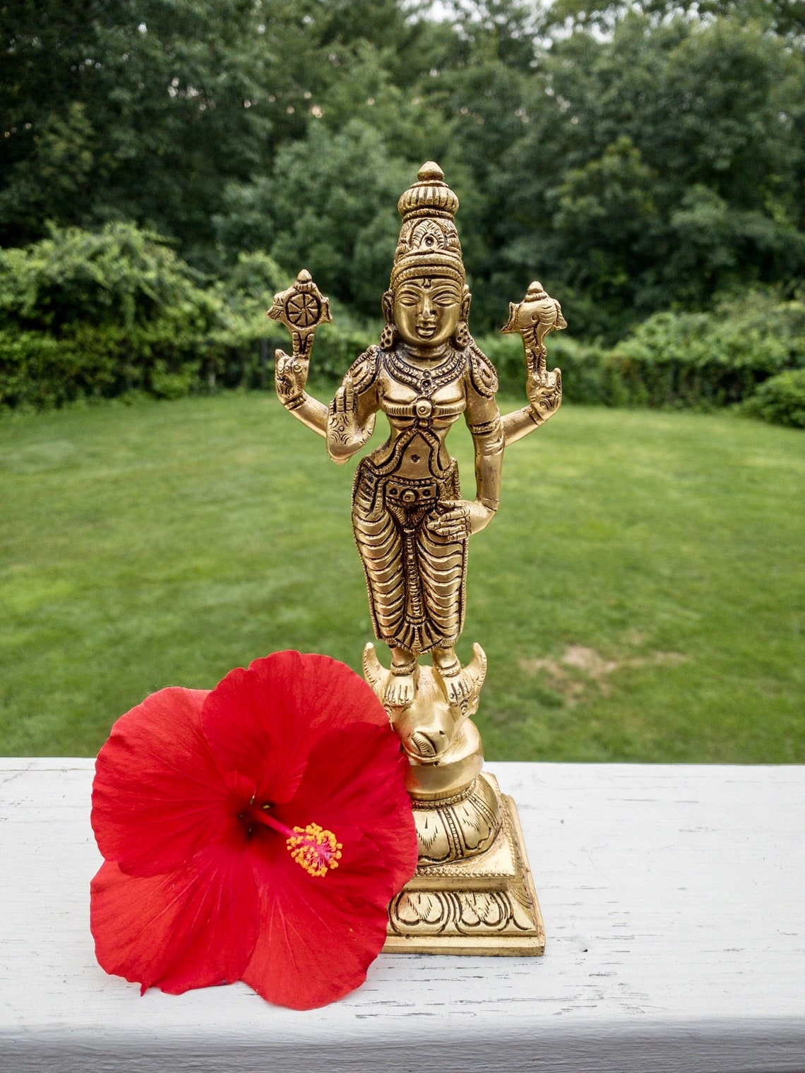 Brass Vishnu Durga Sculpture Religious Goddess Hindu God of - Etsy