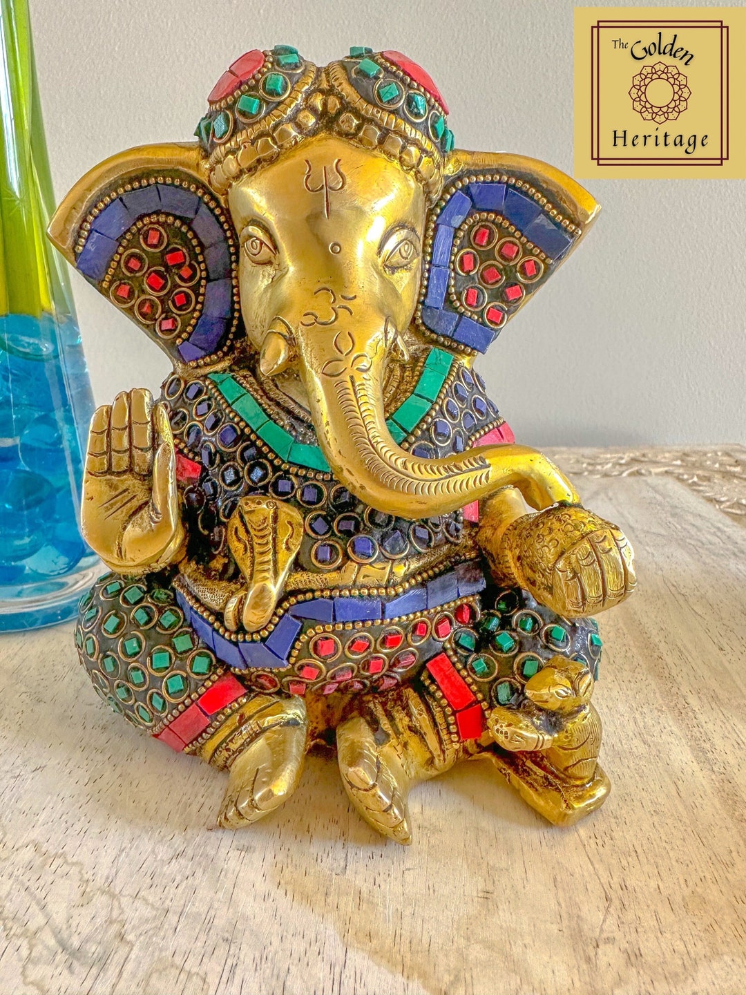 Traditional Brass Ganesha Statue, Ganapathi Idol, Vinayaka, Home Decor ...
