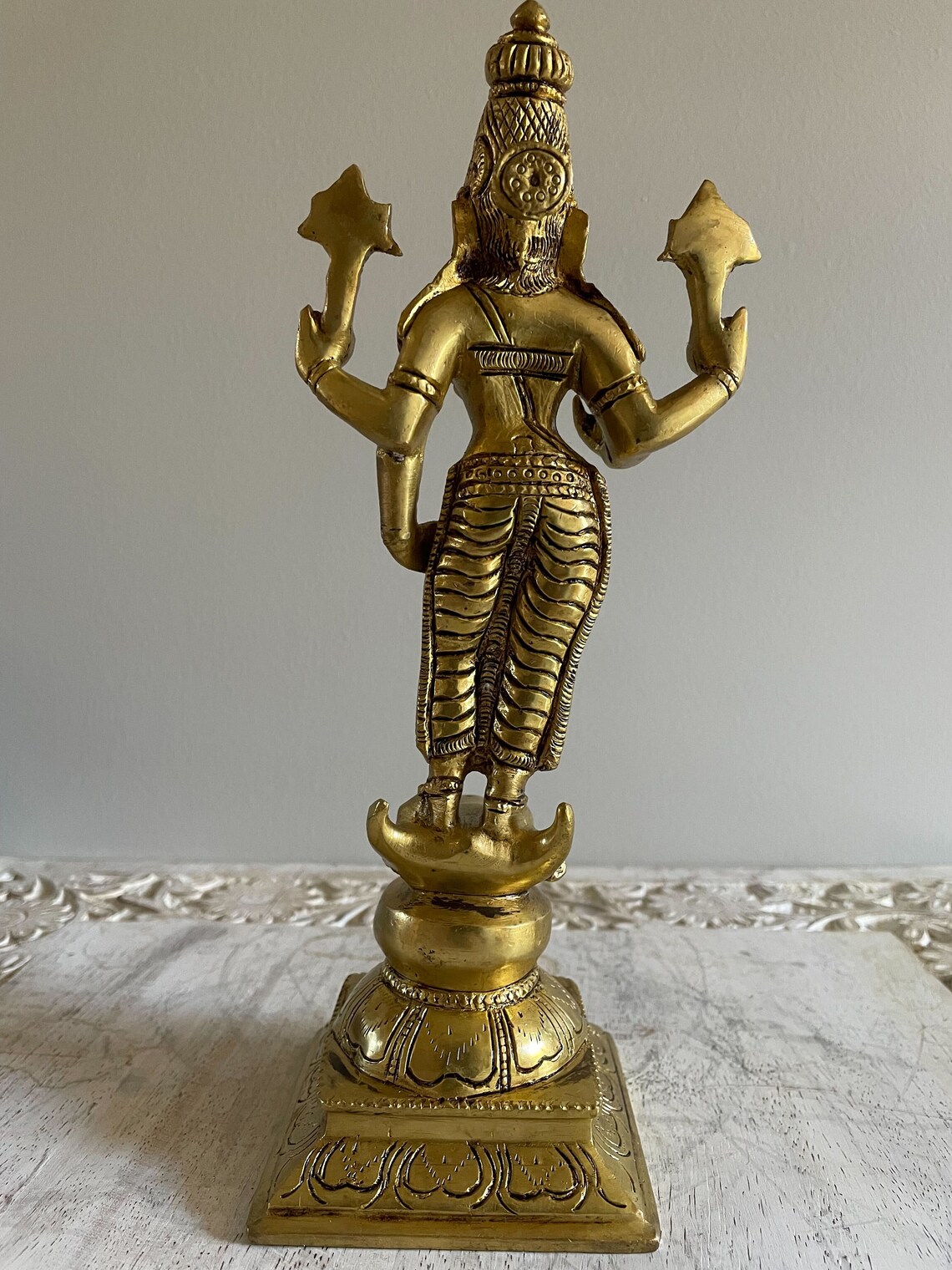 Brass Vishnu Durga Sculpture Religious Goddess Hindu God of - Etsy