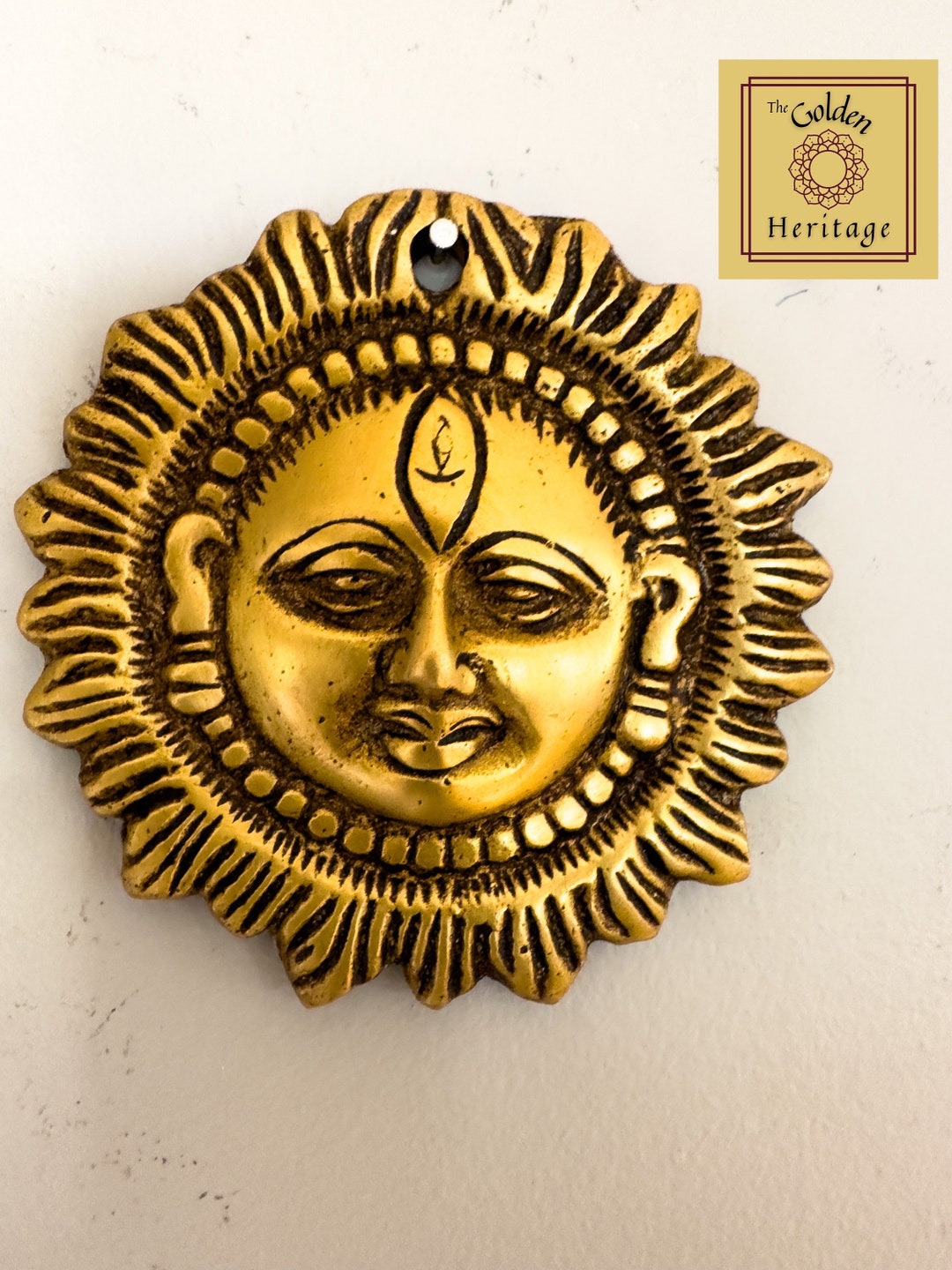 Small (3.5 Inch) Sun Surya Hanging Decor for Front Door, Vaastu Feng ...