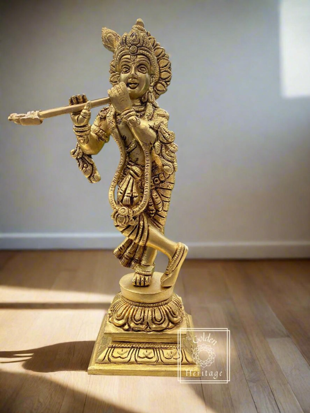 Brass Lord Krishna Statue: Murli Krishna Idol, Home Pooja Decor - Etsy
