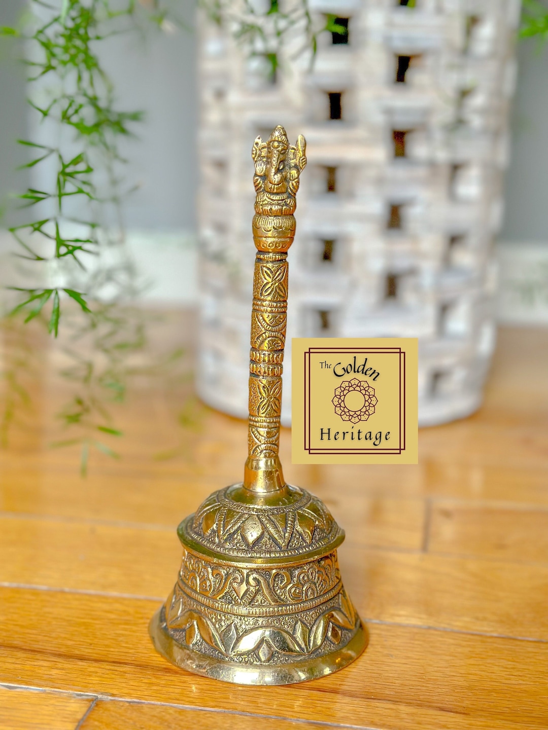 Solid Brass Temple Bell for Pooja, Indian Décor, Decorative Showpiece ...