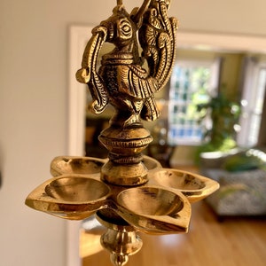 Set of 2 Peacock Brass Hanging Diya Set Stunning Handmade - Etsy