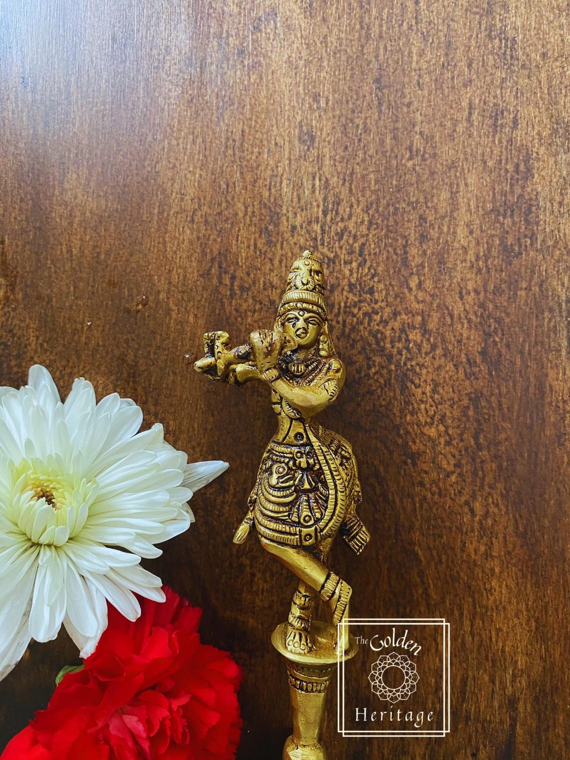 Brass Krishna Prayer Spoon: Indian Pooja Havan Spoon - Etsy