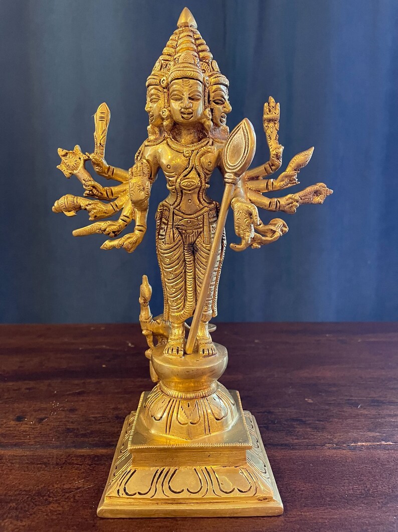 Brass Six Face Lord Murugan With Peacock Kartikeya Brass - Etsy