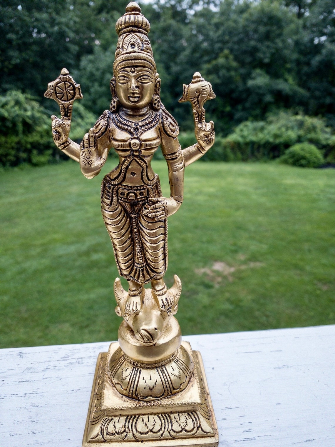 Brass Vishnu Durga Sculpture Religious Goddess Hindu God of - Etsy