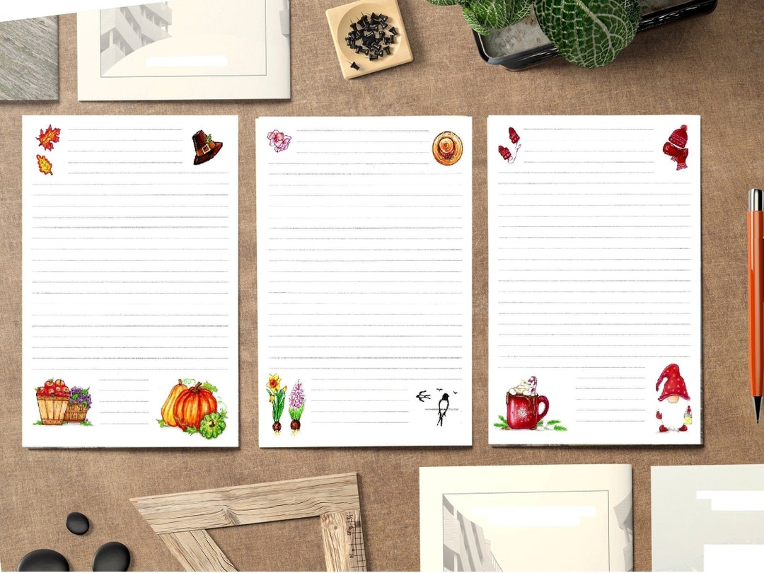 SEASONS Writing Paper''8.3x11.7'' 29.69cmx21cm Digital,instant Download ...