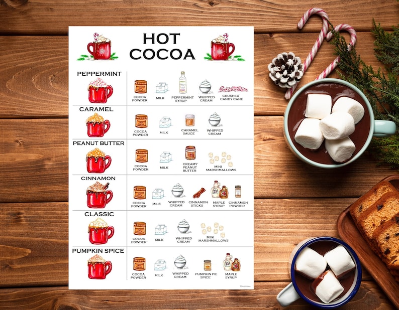 HOT COCOA, Hot CHOCOLATE, Menu, Bar, Station, Digital Download ...