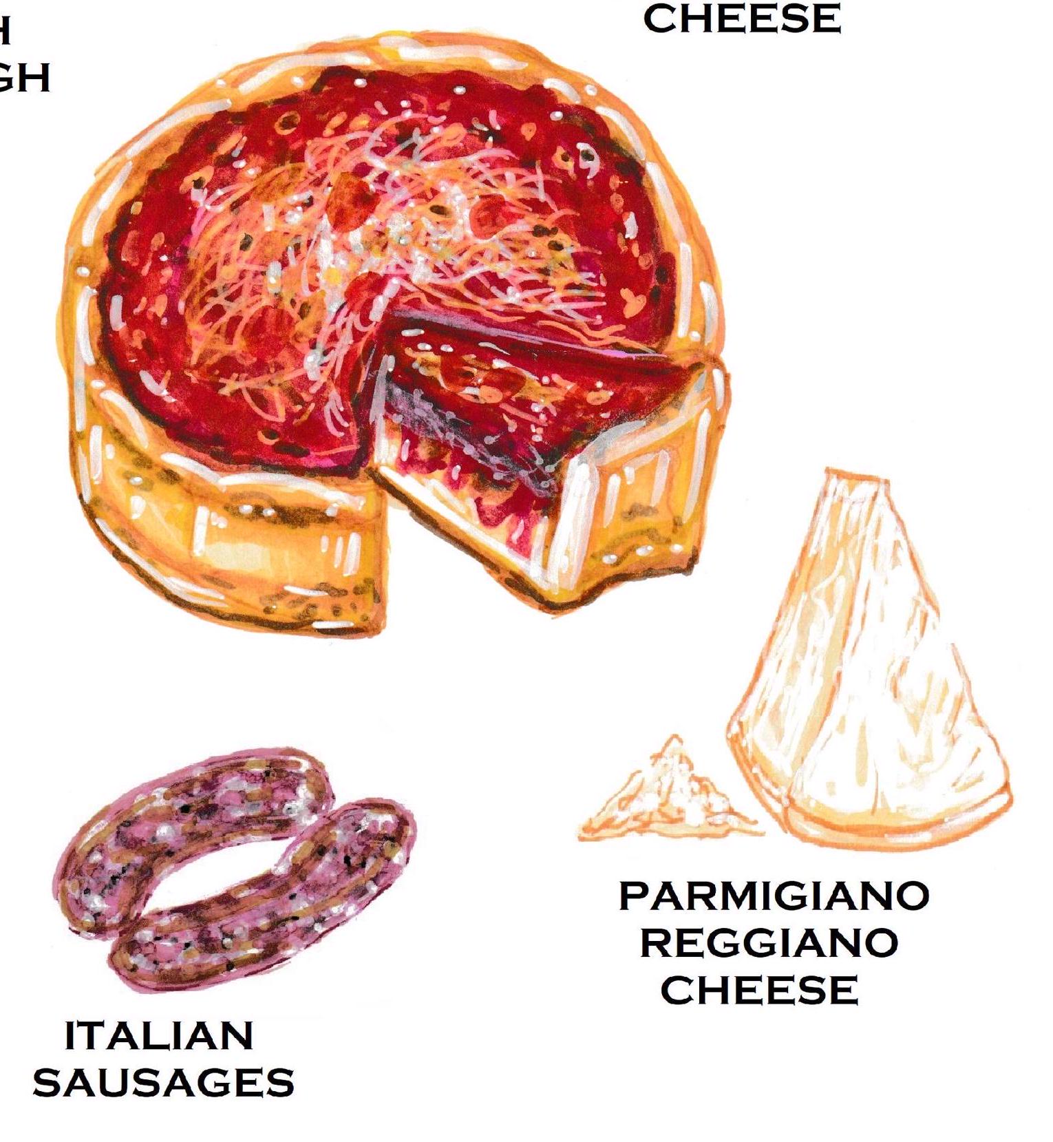 CHICAGO Deep Dish PIZZA, Digital Download, Printable, Bar, Kitchen Art ...