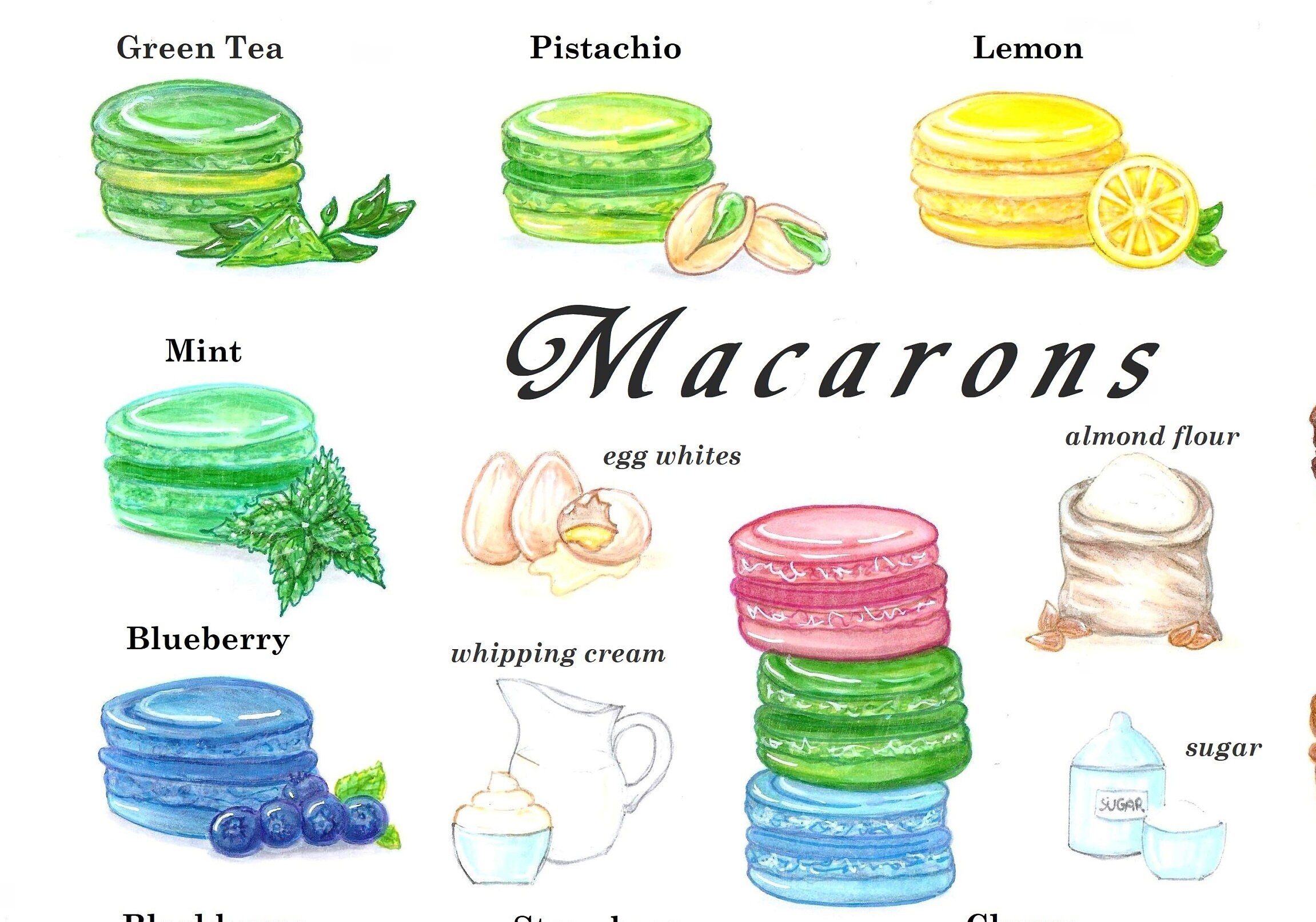 MACARON Digital Download, Printable, 2 Files (1 English and 1 French ...