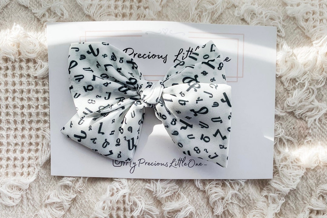 Armenian Alphabet Bow, Black Navy Blue Headband, Girl Accessories ...