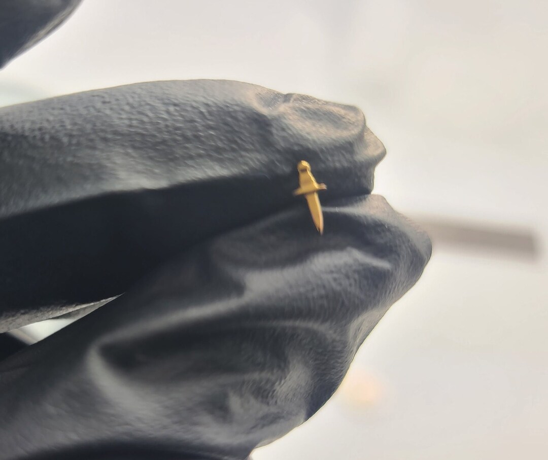 16g Dagger Stud Knife Earring Flatback Titanium Stud choose Anodized Finish and Post Length ...