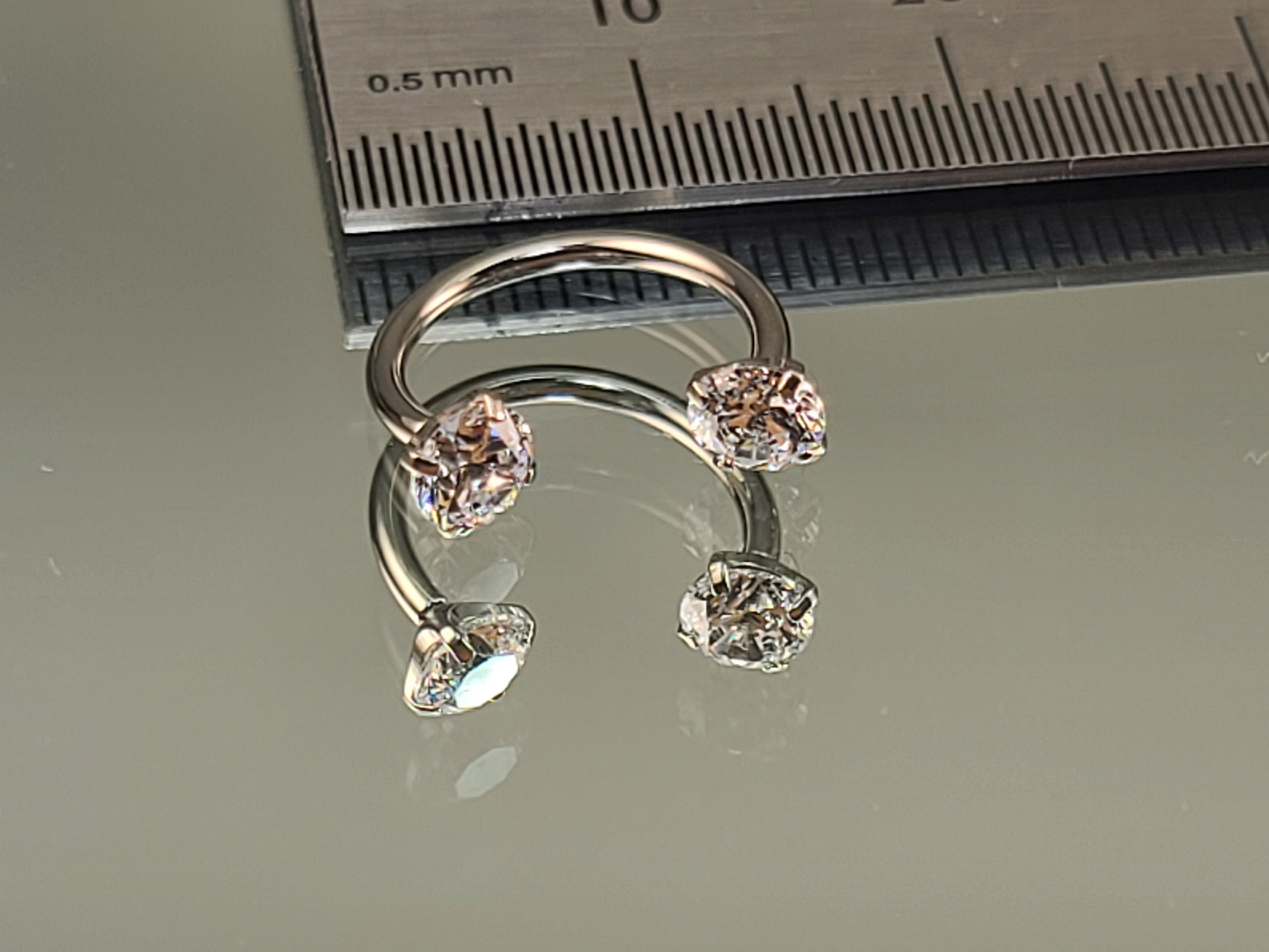 16g Titanium Horseshoe Septum Ring w/5mm Clear Prong-Set Gems - Etsy ...