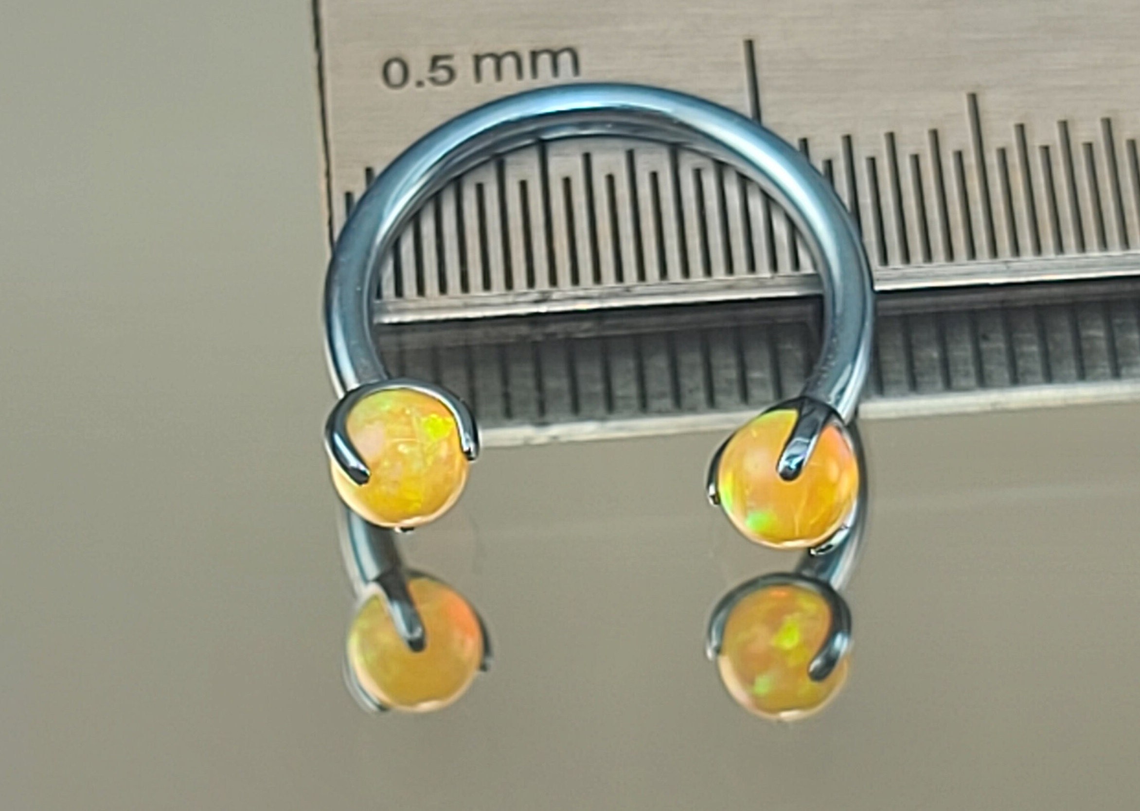 16g Titanium Septum Ring Horseshoe Circular Barbell 4mm Yellow - Etsy