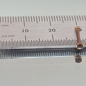 18g (1.0) Threadless Titanium Disc 3mm Top W/ Flatback in 1/4" (6mm) or ...